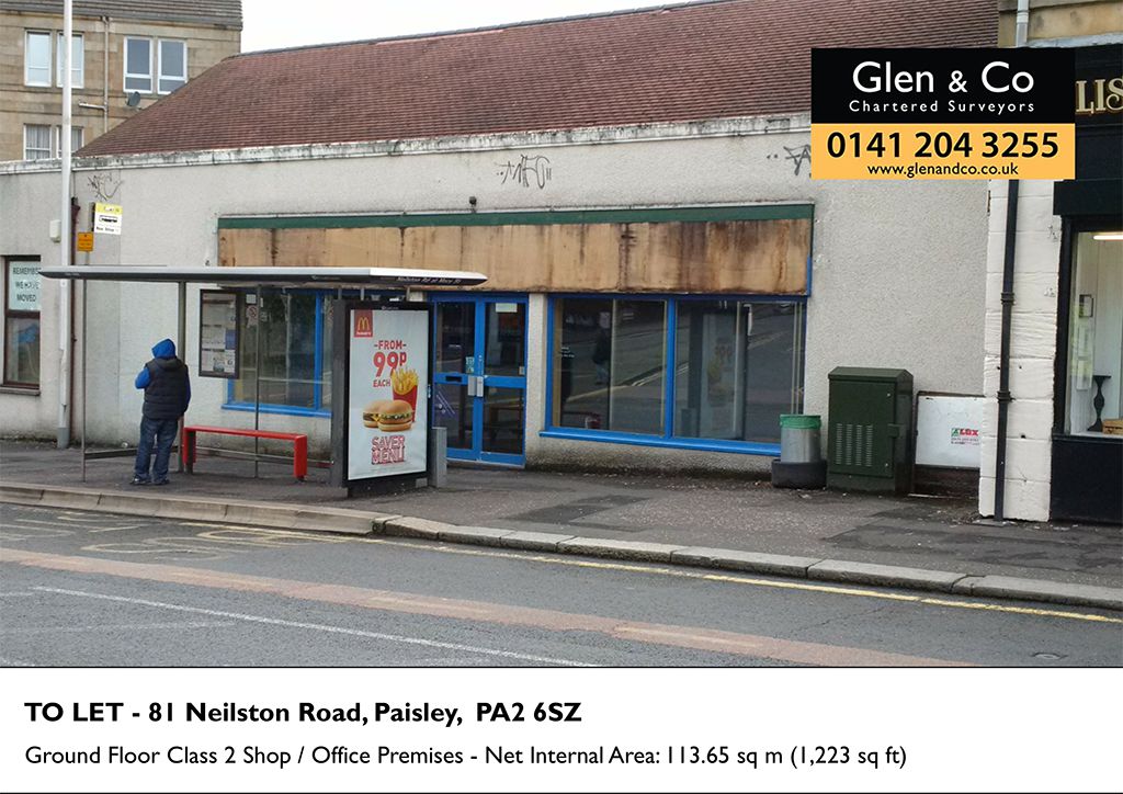 Available Shop & Commercial Property Units to let in West Central Scotland